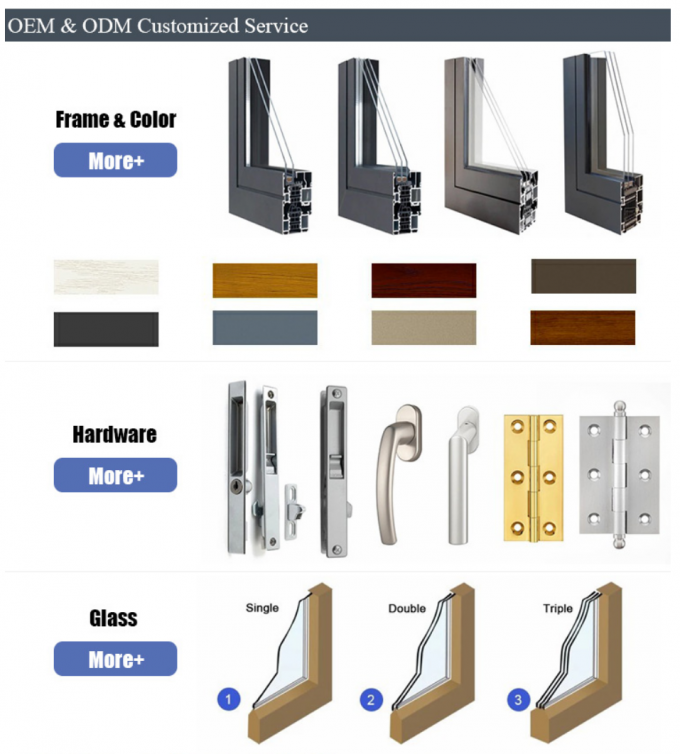 Windproof Aluminium Frame Glass Door Modern Interior Anodized ...