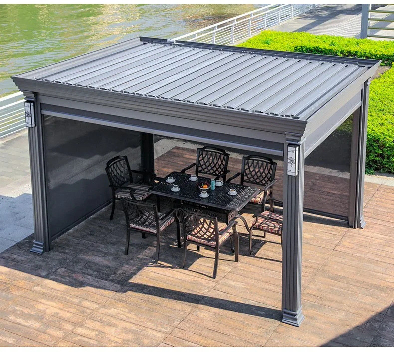 3x5m Aluminum Retractable Pergola Louvered Pavilion With Adjustable Roof